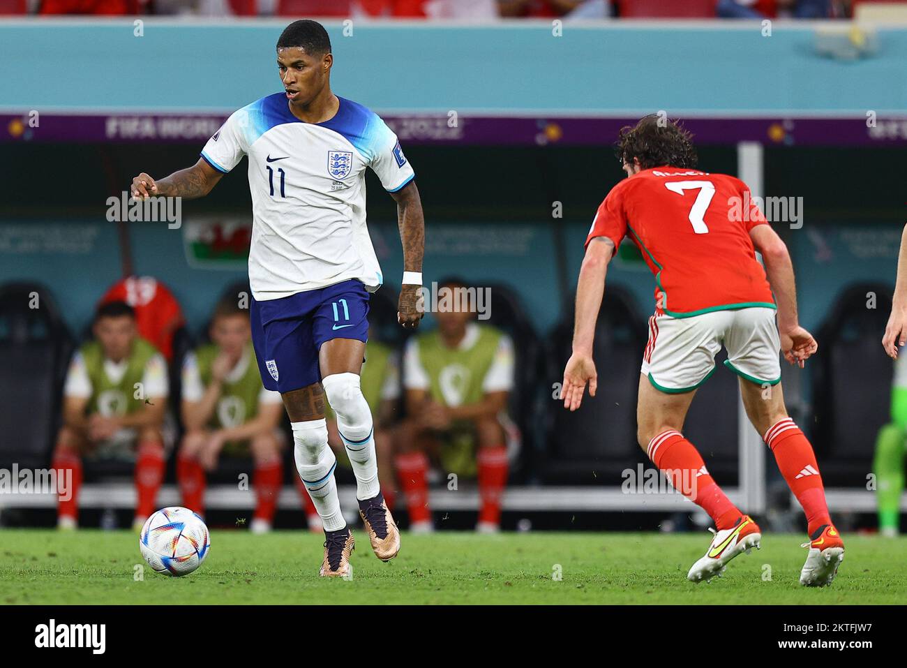 Marcus Rashford during the FIFA World Cup Qatar 2022 Group B match ...