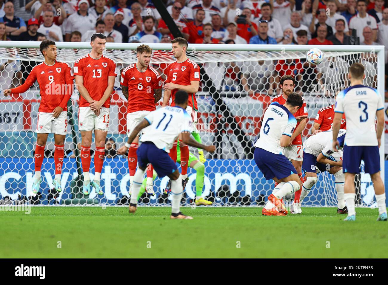 Marcus Rashford during the FIFA World Cup Qatar 2022 Group B match between Wales and England at ...