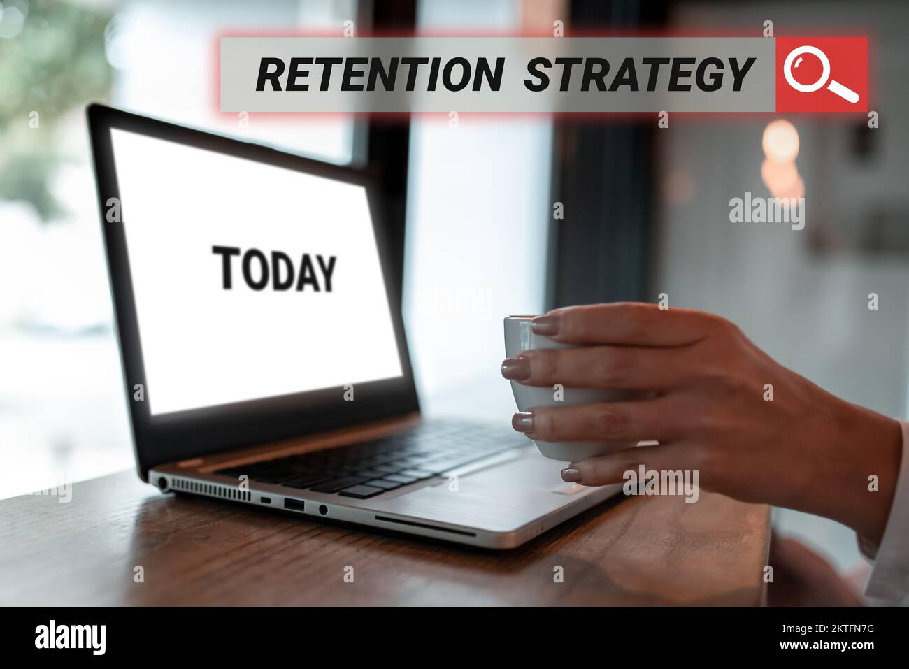 Text caption presenting Retention Strategy, Word Written on activities ...