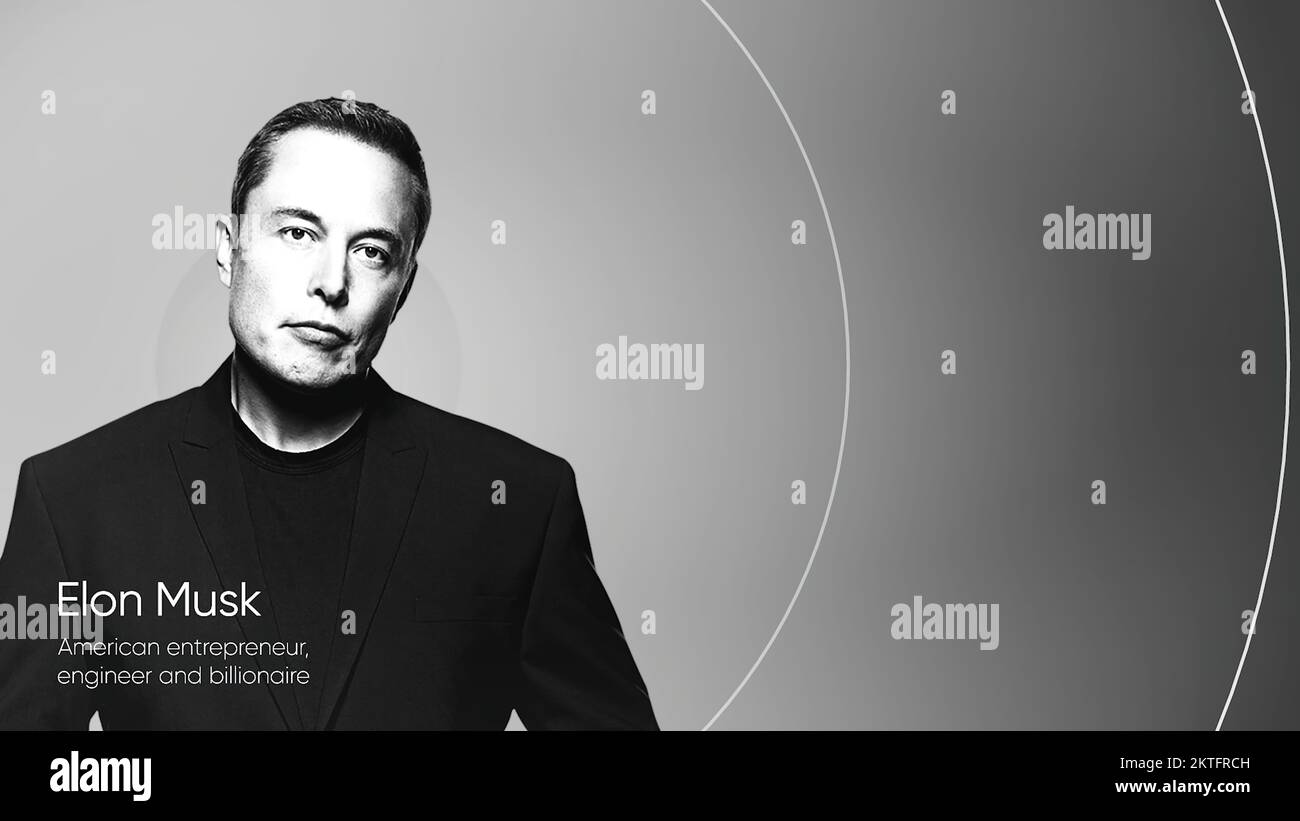 Elon Musk. Motion. Video intro with Elon Musk for advertising company ...