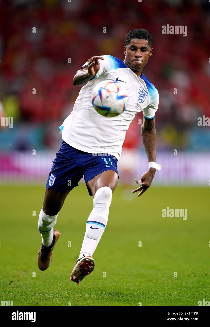 England's Marcus Rashford during the FIFA World Cup Group B match at ...