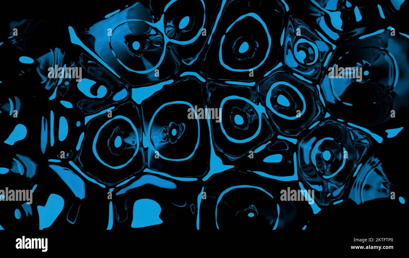 3D animation with moving mirror shapes and dots. Design. Mirror cells ...