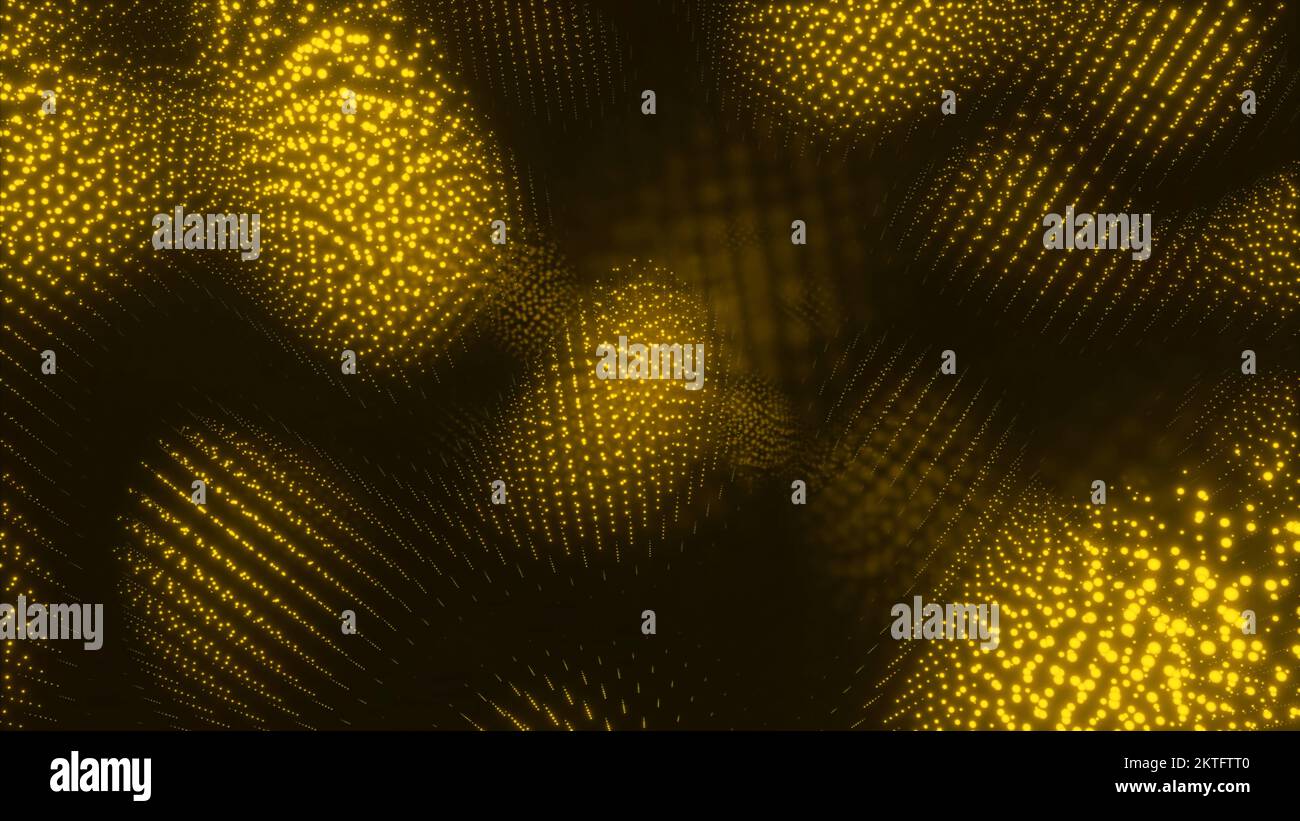 Background with moving wave bursts of luminous particles. Design ...