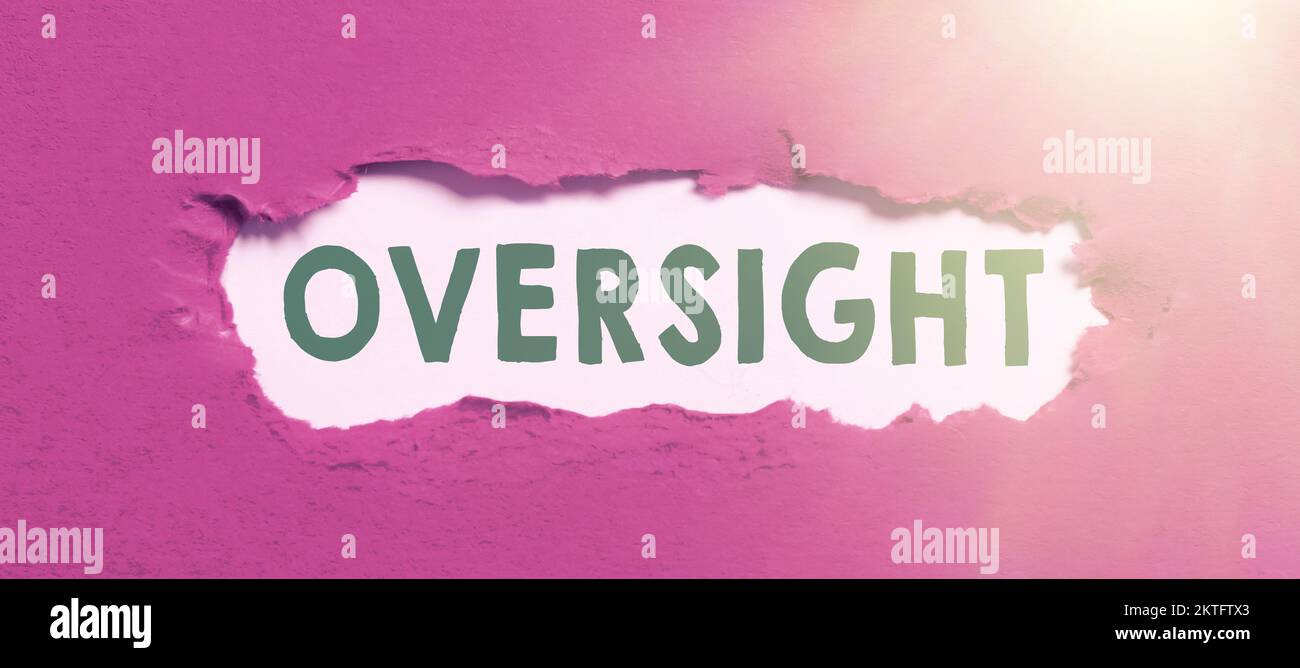 Hand writing sign Oversight, Business showcase Watch Organize job to ...
