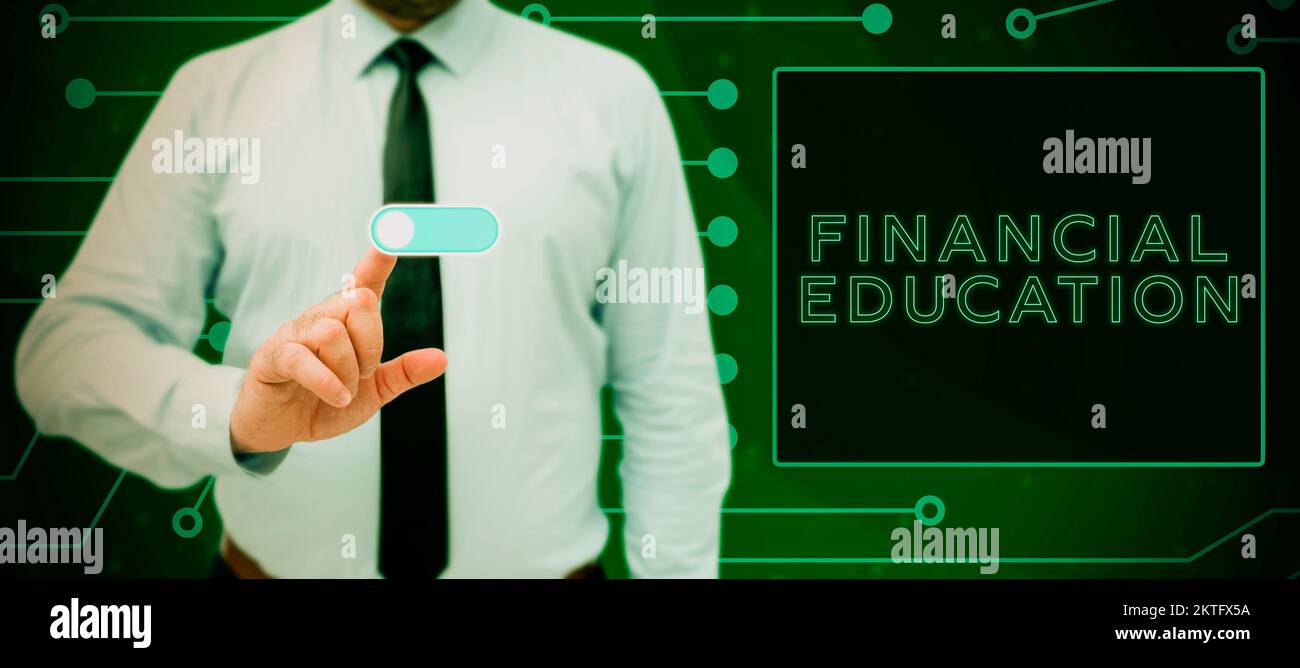 Sign displaying Financial Education, Internet Concept Understanding ...
