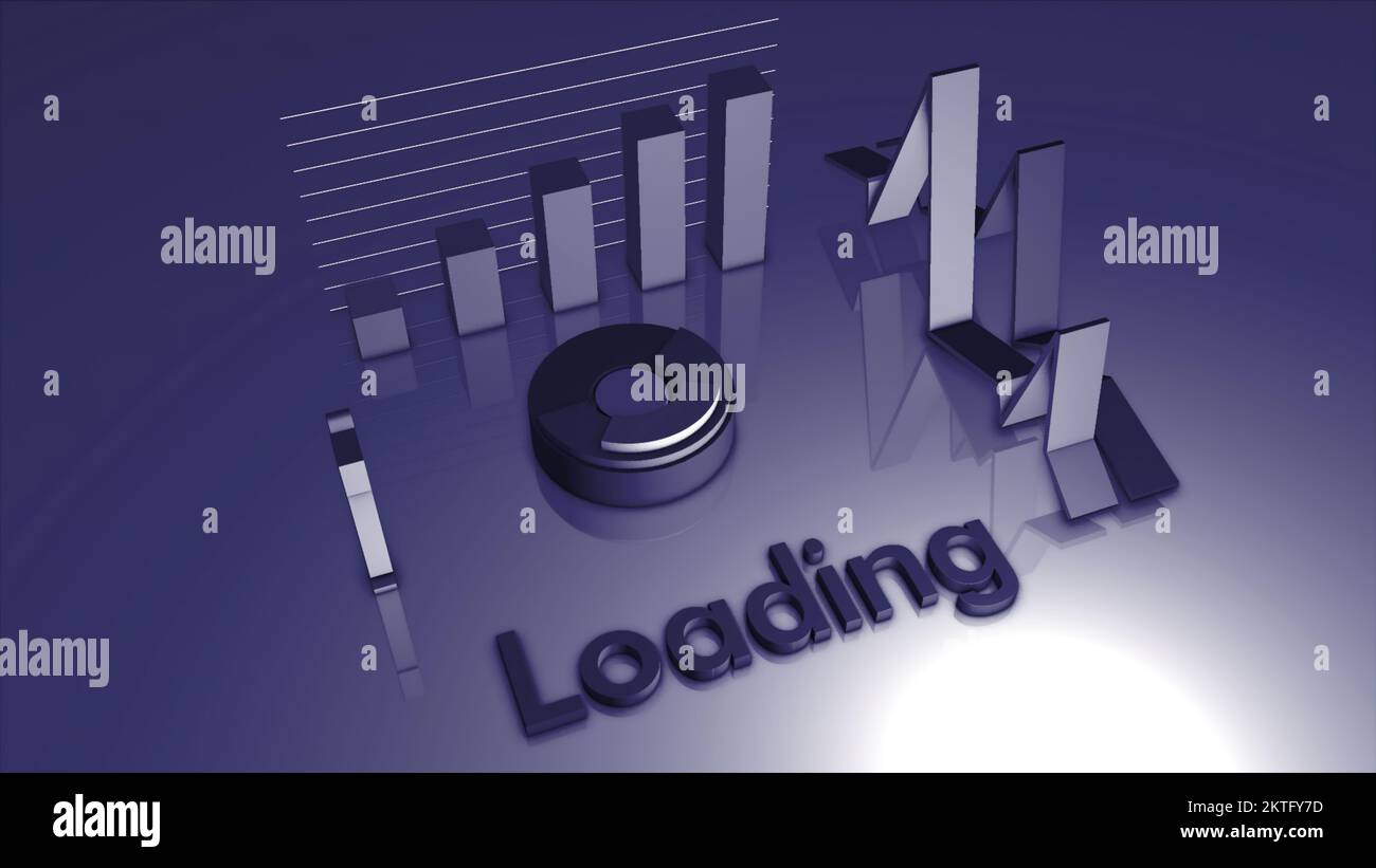 Moving 3d animation with loading model. Motion. Futuristic 3d model of ...