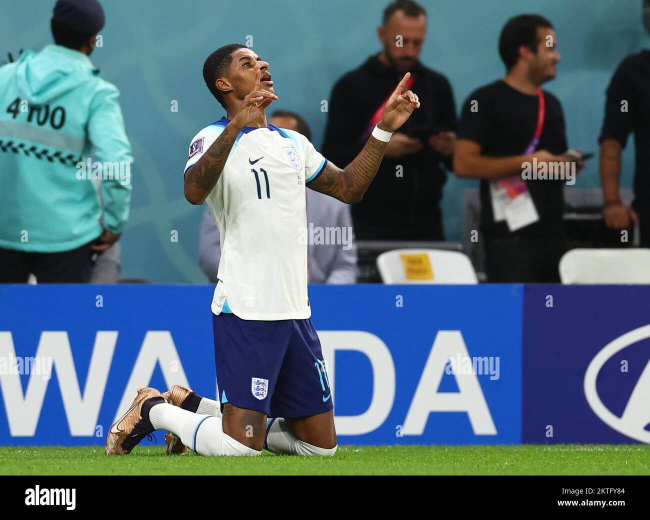 Al Rayyan, Qatar, 29th November 2022. Marcus Rashford of England ...