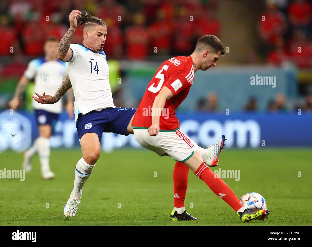 Al Rayyan, Qatar, 29th November 2022. Kalvin Phillips of England ...