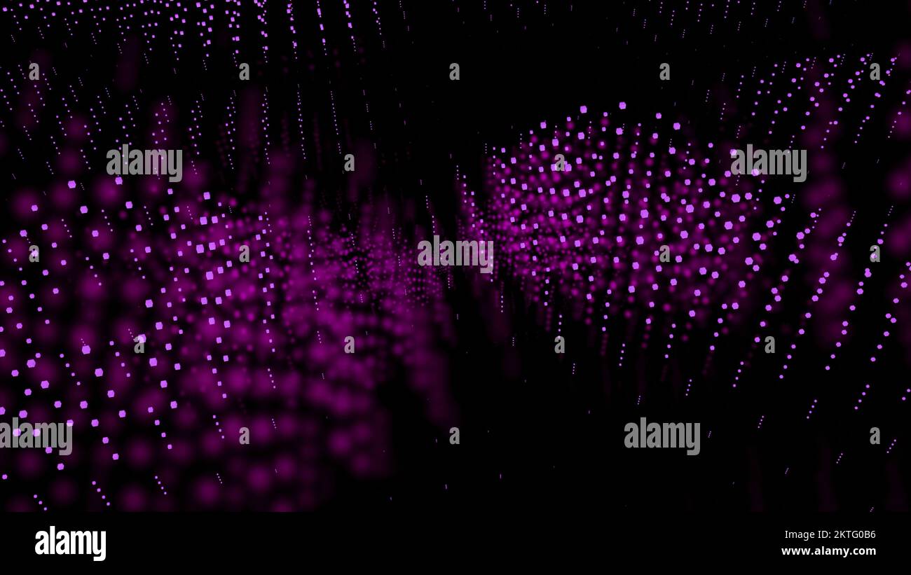 Hypnotic particle flows with light effect. Design. Luminous particles ...