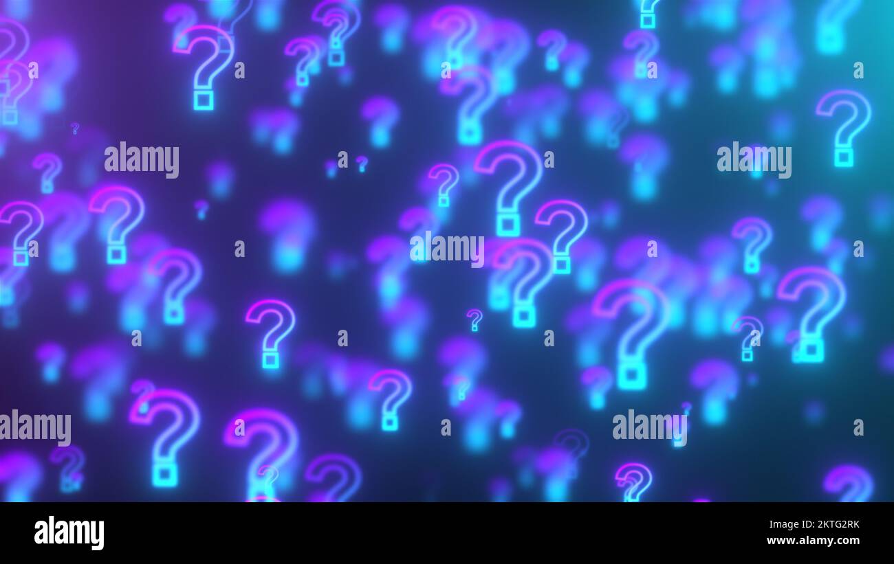 Glowing question marks. Computer generated 3d render Stock Photo - Alamy