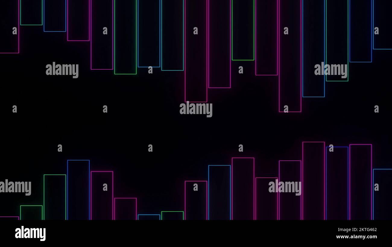 Contour lines of equalizer. Design. Colorful stripes move in musical ...