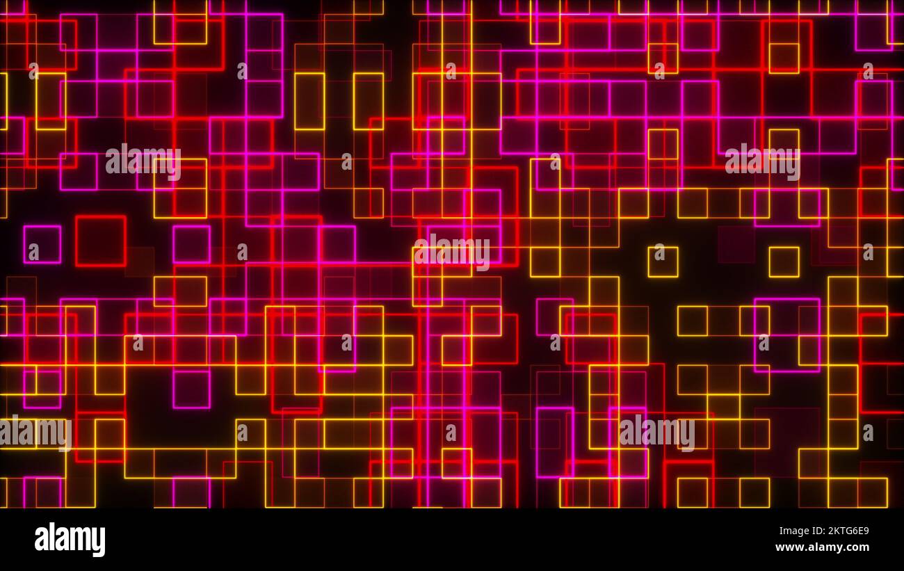 Small neon squares. Computer generated 3d render Stock Photo - Alamy