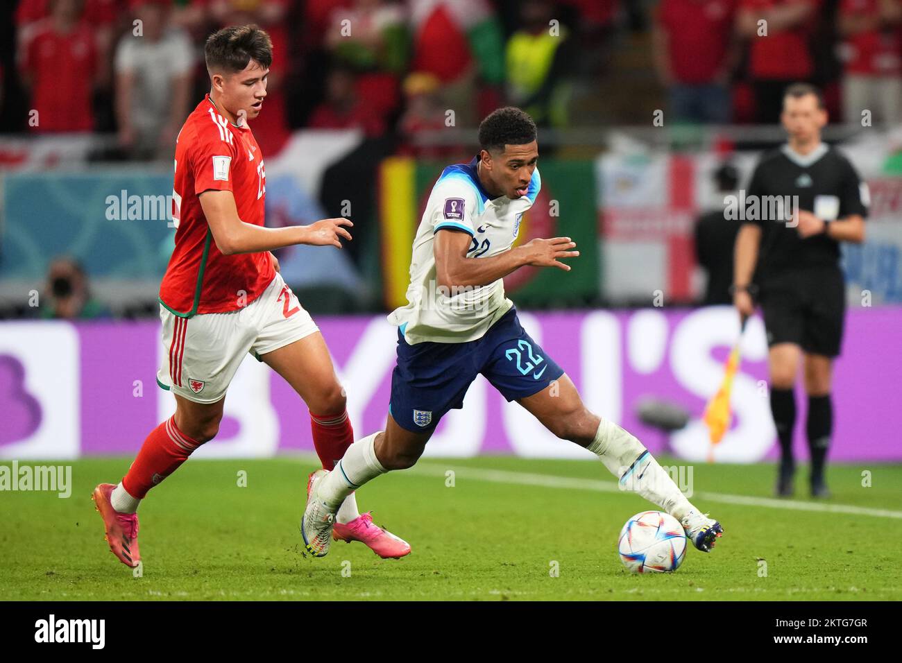 Jude Bellingham of England during the FIFA World Cup Qatar 2022 match, Group B, between Wales ...