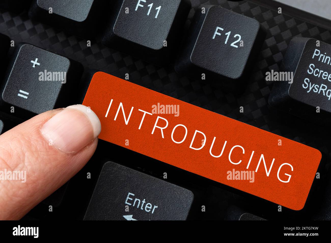 Writing displaying text Introducing, Word for Presenting a topic or ...