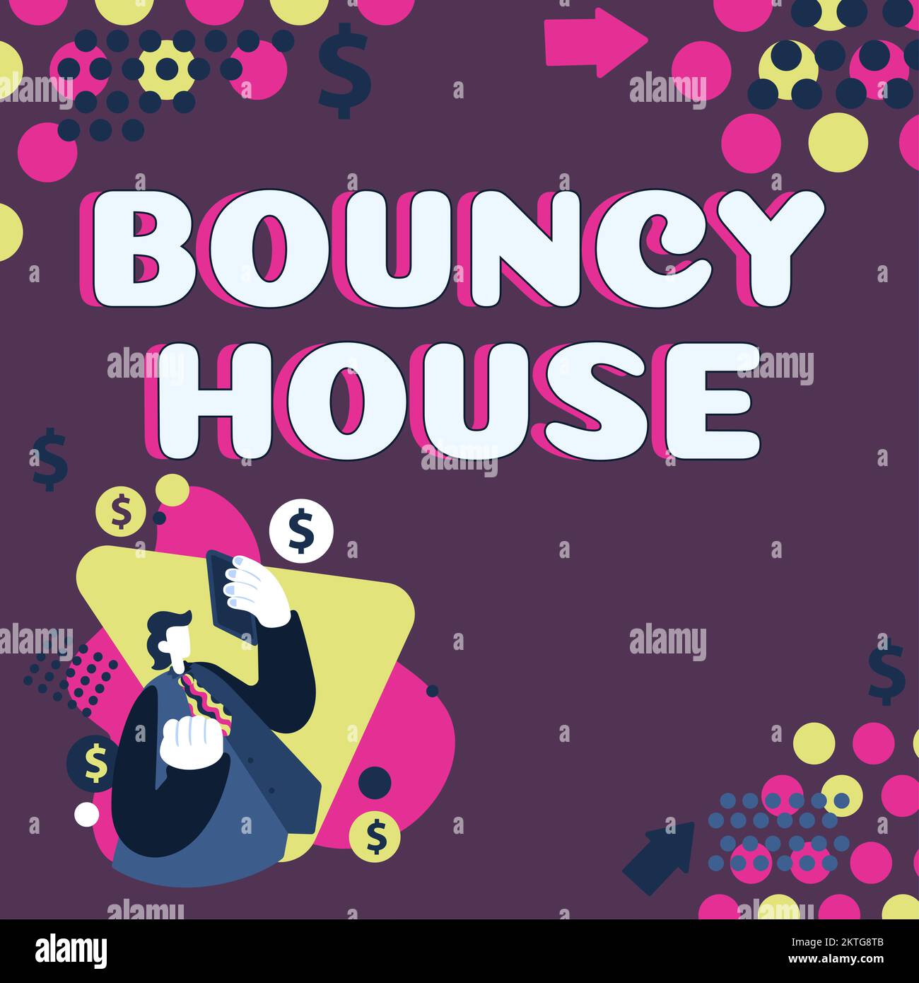 Sign displaying Bouncy House, Word Written on Automated program that ...