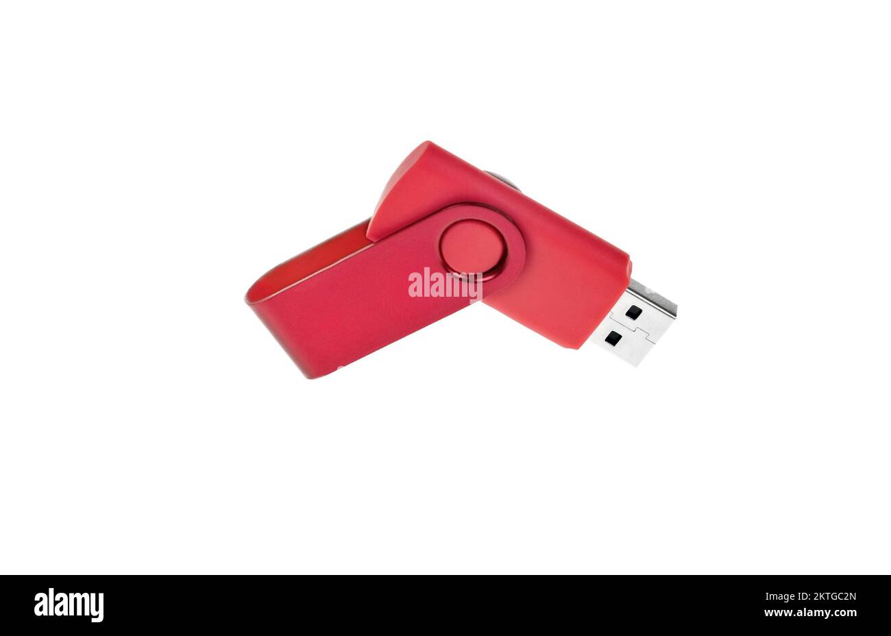 Red stylish USB flash drive memory isolated on white background Stock ...