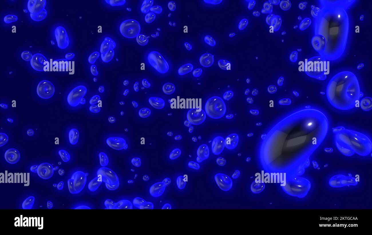 Animation with moving molecules in space. Motion. Ring 3d molecules ...