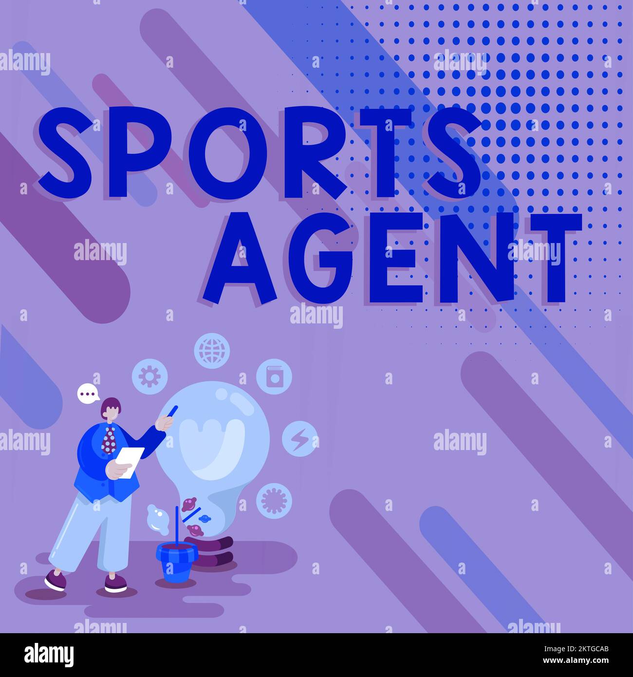 Handwriting text Sports Agent, Internet Concept person manages ...