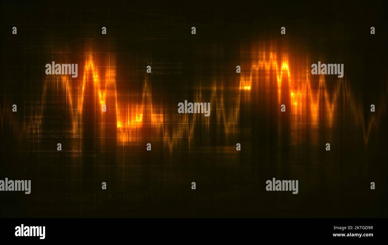 Electric light wave line. Motion. Bright glowing line moves with wave ...