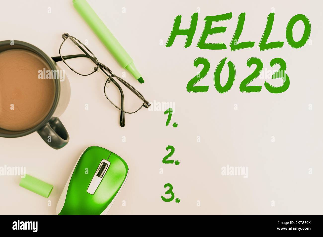 Hand writing sign Hello 2023, Word for celebration of the beginning of ...