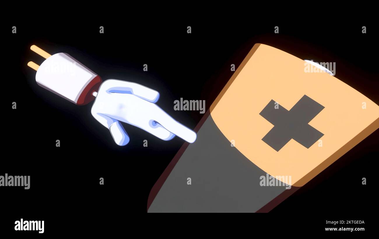3D animation with moving battery. Design. Conceptual animation with ...