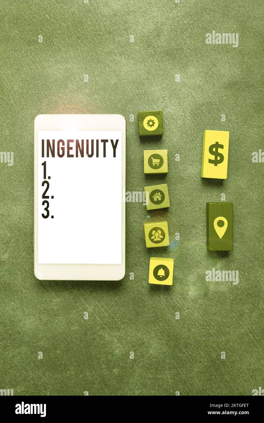 Conceptual display Ingenuity, Business approach the quality of being ...