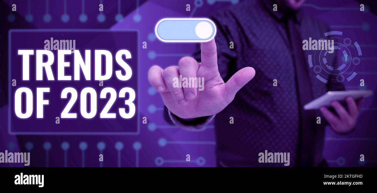 Conceptual display Trends Of 2023, Business idea things that is famous ...