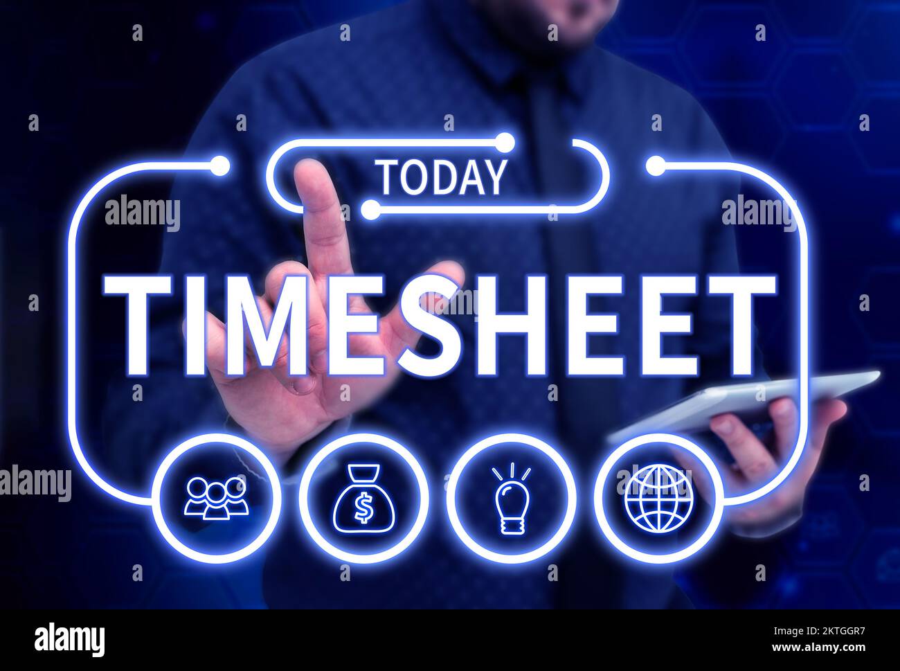 Conceptual caption Timesheet, Business showcase graphical ...