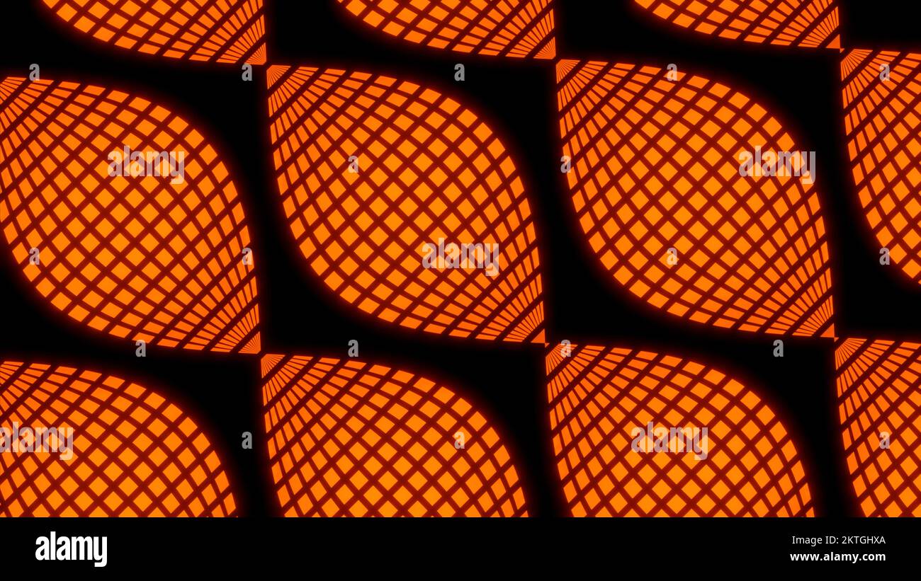 Bright black background. Design.Yellow and orange are large particles ...