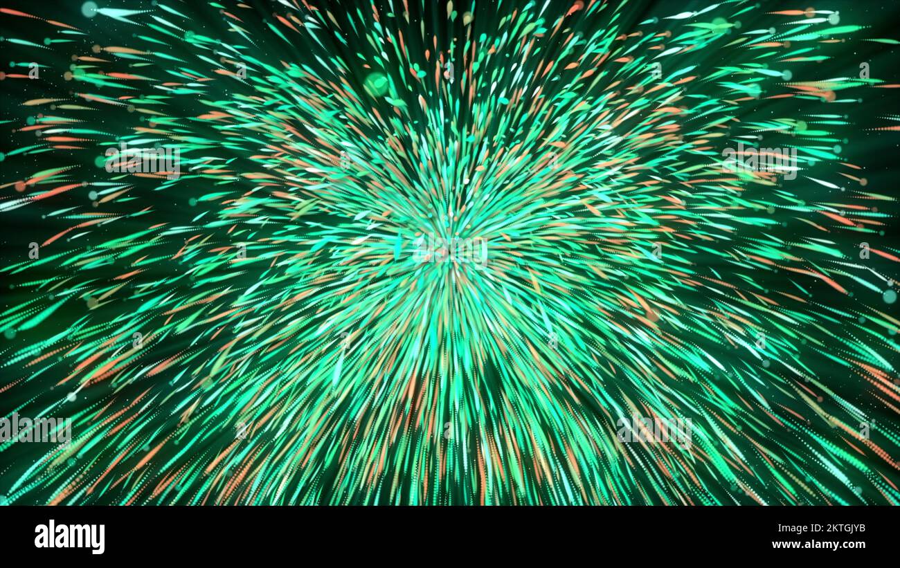 Colorful explosive flow with moving lines and particles. Motion ...