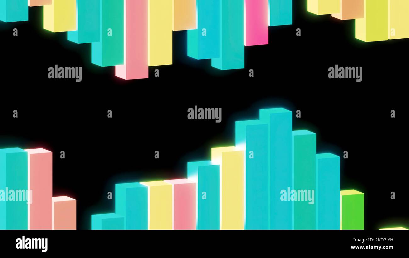 Bright dancing graphics. Design.Multicolored rectangles in animation ...