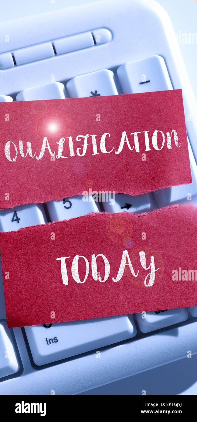 Inspiration showing sign Qualification, Business concept Officially ...