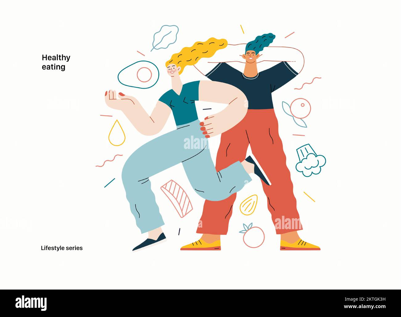 Lifestyle series - Healthy eating - modern flat vector illustration of ...