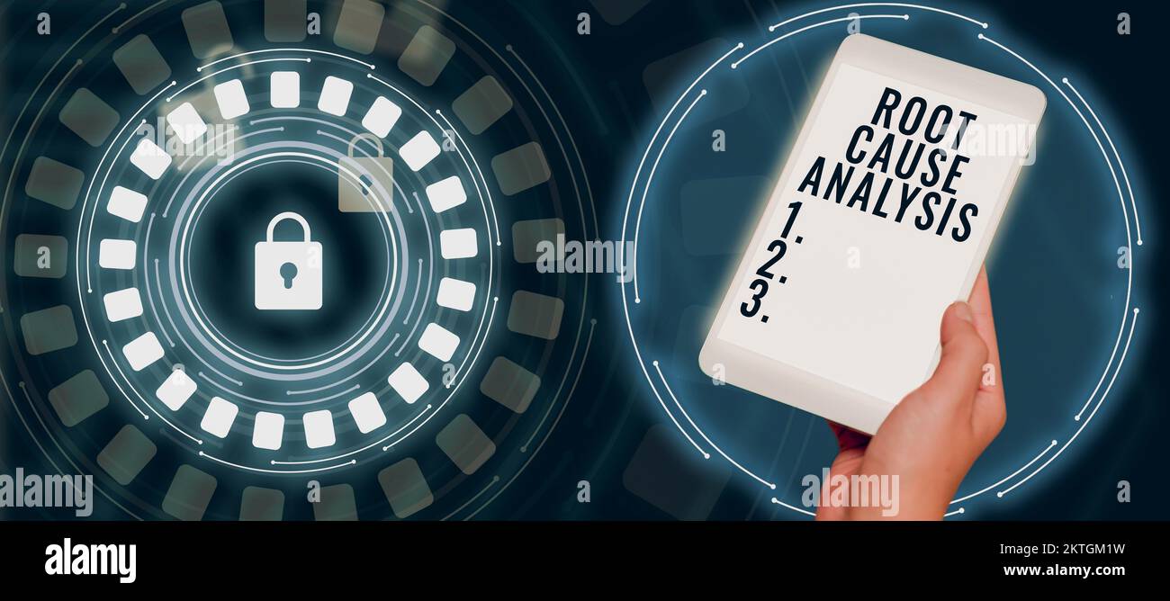 Sign displaying Root Cause Analysis, Conceptual photo Method of Problem ...