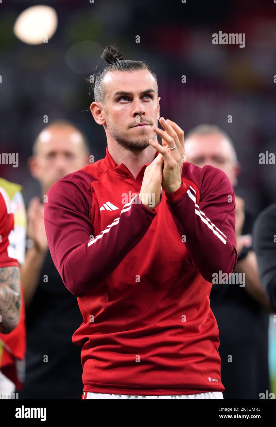 Wales' Gareth Bale applauds the fans after the FIFA World Cup Group B ...