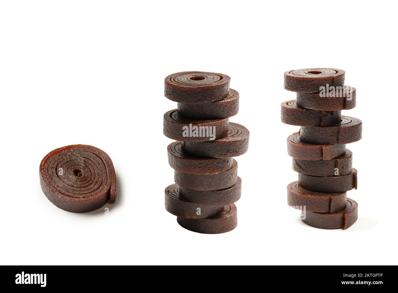 Natural dessert, fruit pastille isolated on a white background. Natural ...