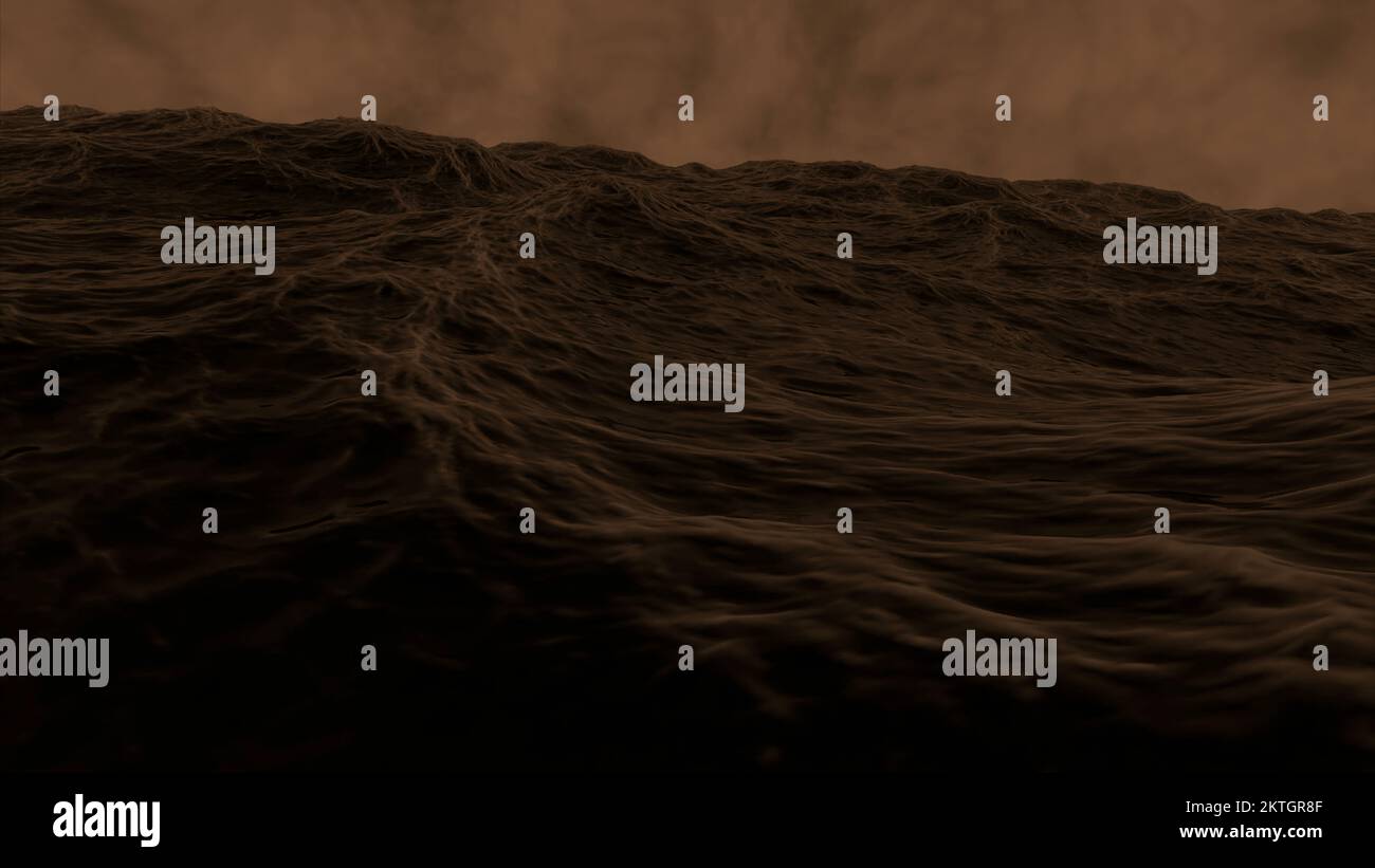 A bright rising seething ocean . Design. A huge black whale in ...