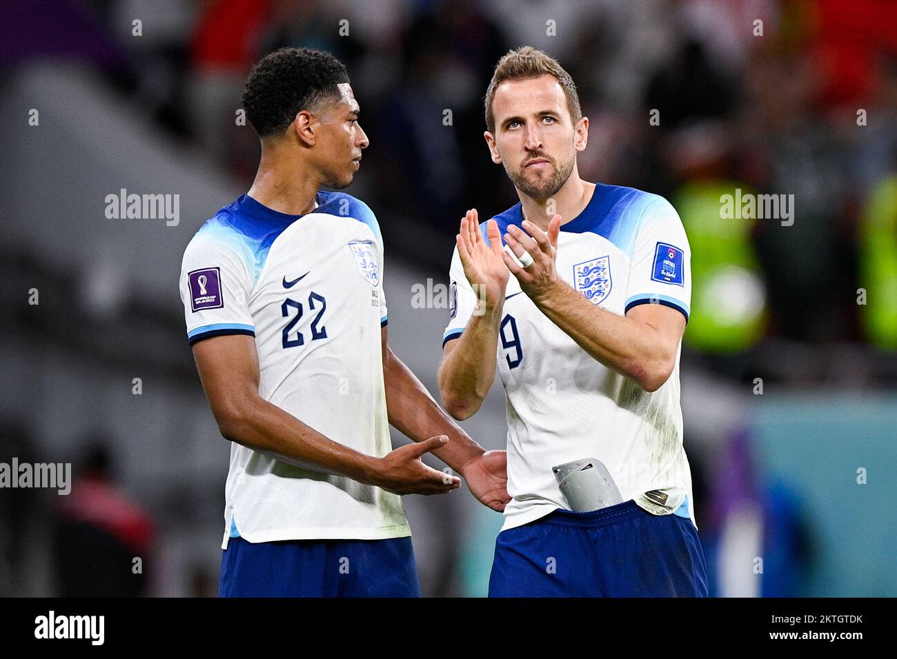 DOHA, QATAR - NOVEMBER 29: Jude Bellingham of England and Harry Kane of ...