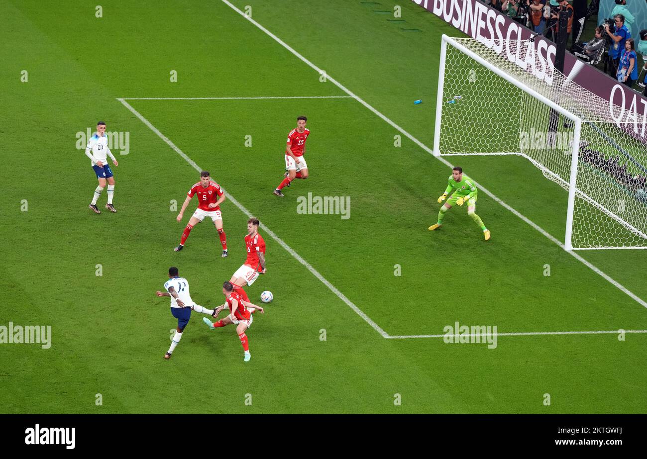 England's Marcus Rashford scoring the second goal during the FIFA World ...