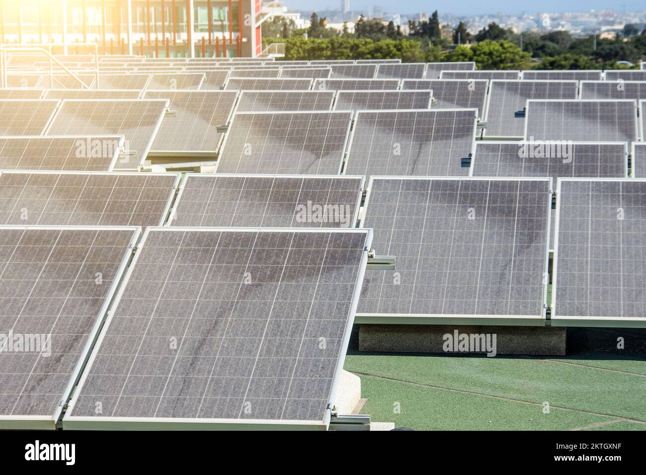 Solar panels on the roof of the building, an alternative source of ...