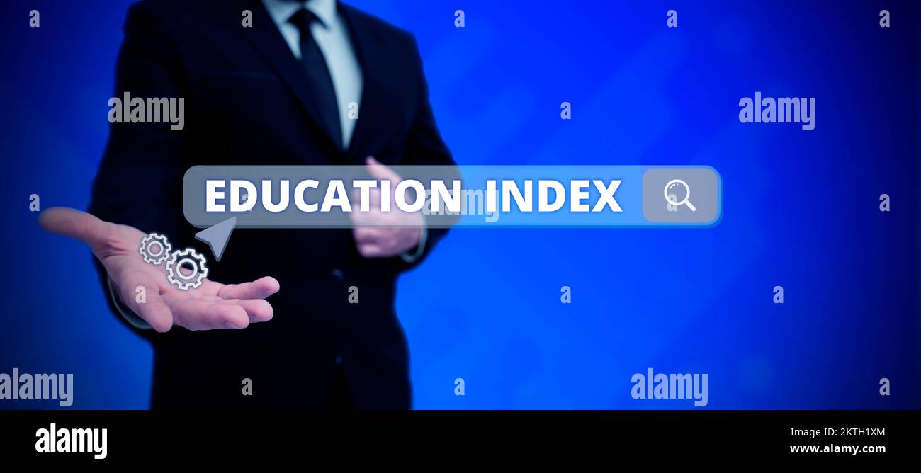 Handwriting text Education Index, Concept meaning aiming to meet ...