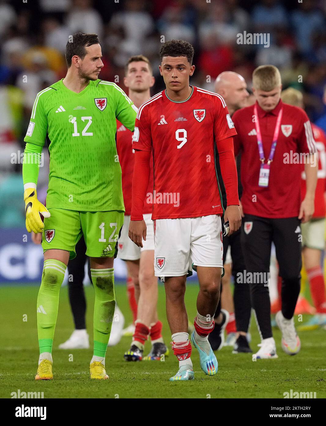 Wales goalkeeper Danny Ward and Brennan Johnson after the FIFA World ...