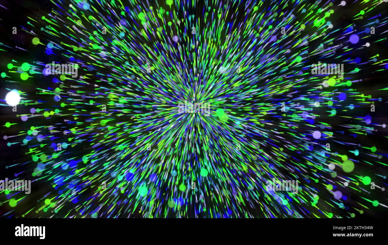 Abstract multicolored lines spread to the wide circle from one point ...