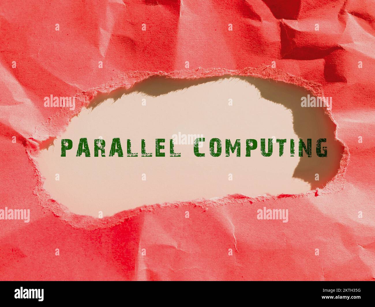 Handwriting Text Parallel Computing Word Written On Simultaneous Calculation By Means Of