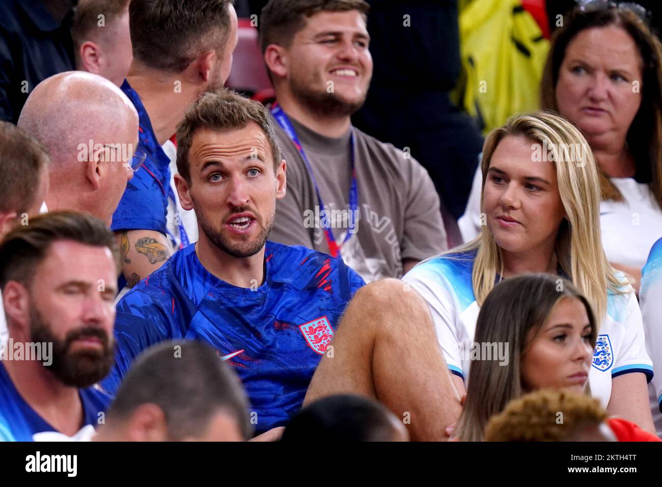 England's Harry Kane with his wife Katie Goodland, (right) after the ...