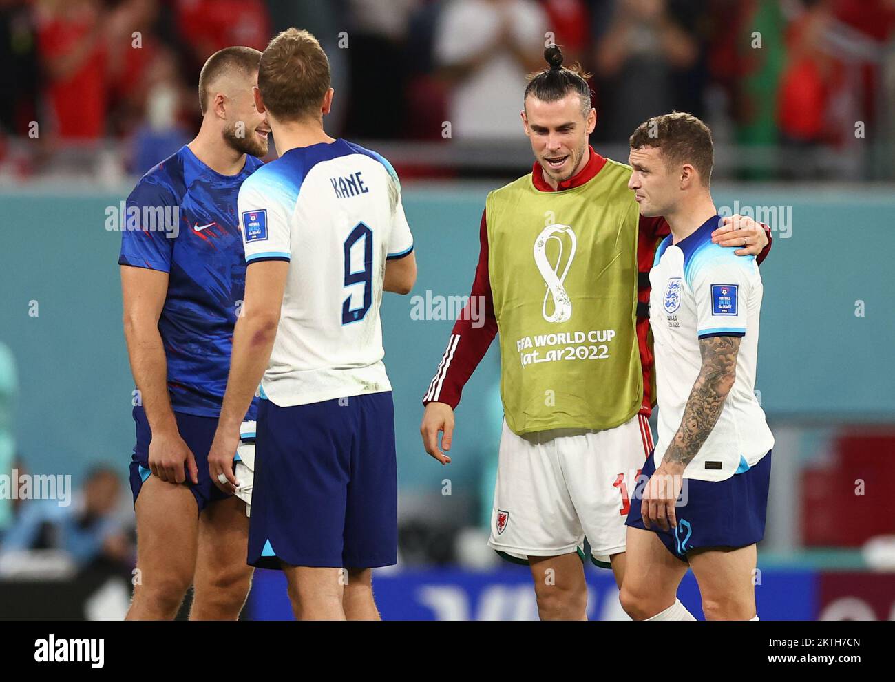 Al Rayyan, Qatar, 29th November 2022. Current and former Tottenham players Eric Dier, Harry Kane ...