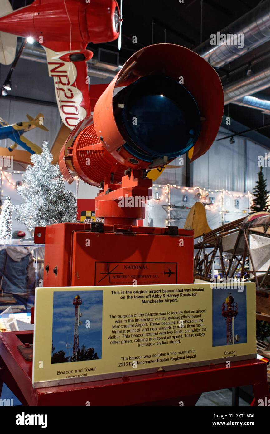 Classic airport beacon on display at the Aviation Museum of New ...