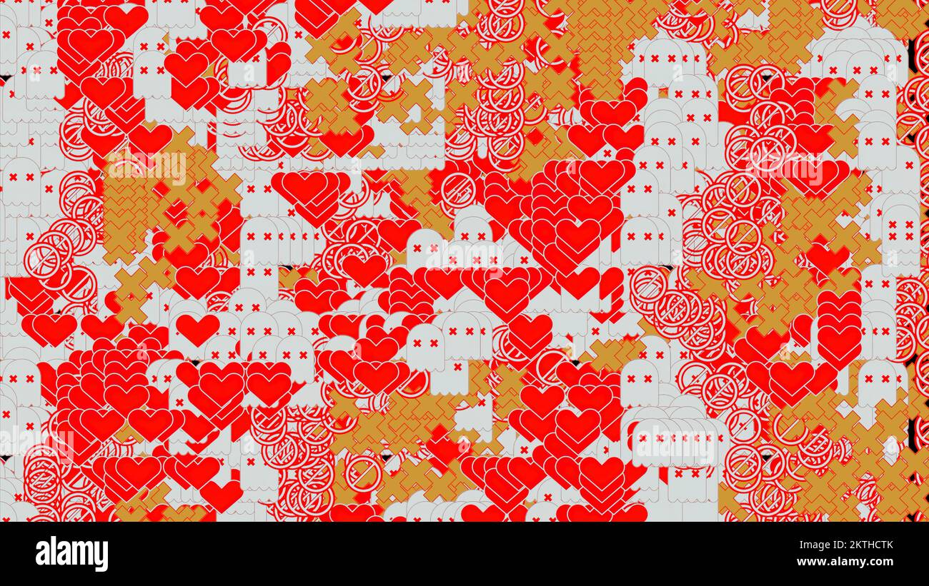 Animation red neon light hearts hi-res stock photography and images - Alamy