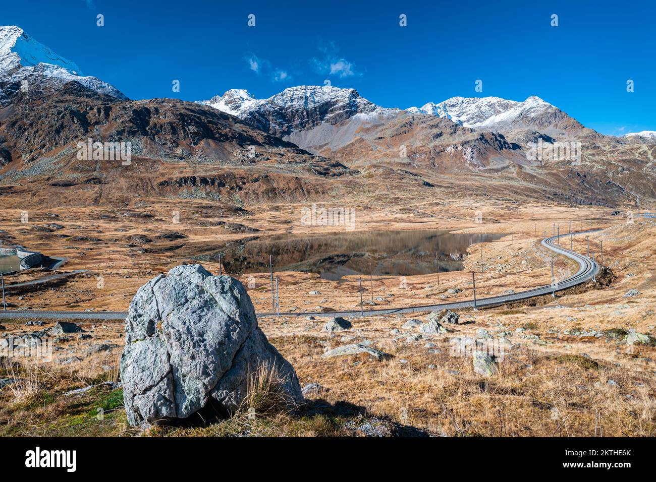 Bernina express train winding hi-res stock photography and images - Alamy