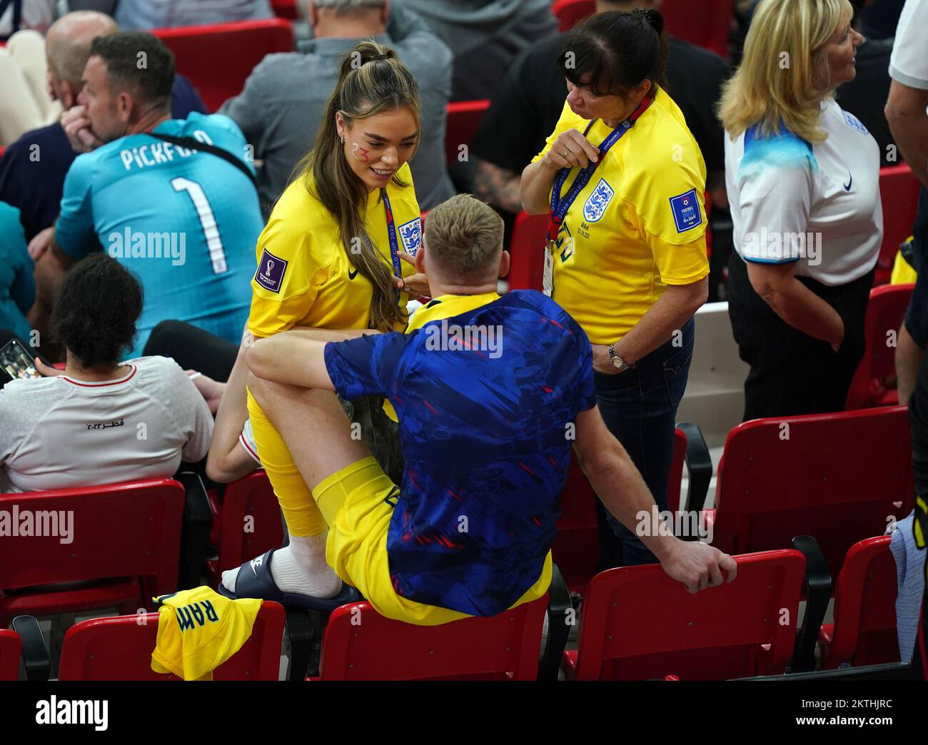 Georgina Irwin (left) fiance of England goalkeeper Aaron Ramsdale ...